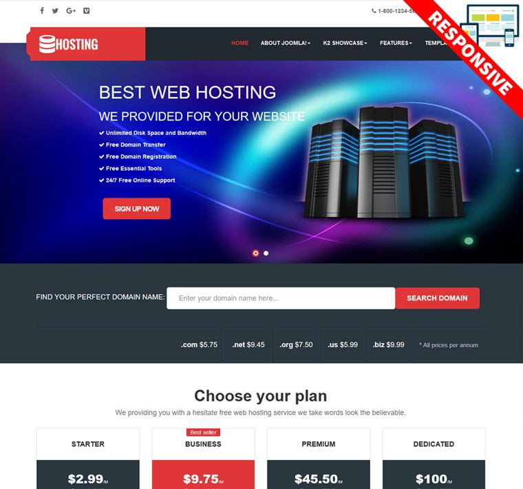 Hosting Joomla Template - Joomla Templates and Extensions Provider