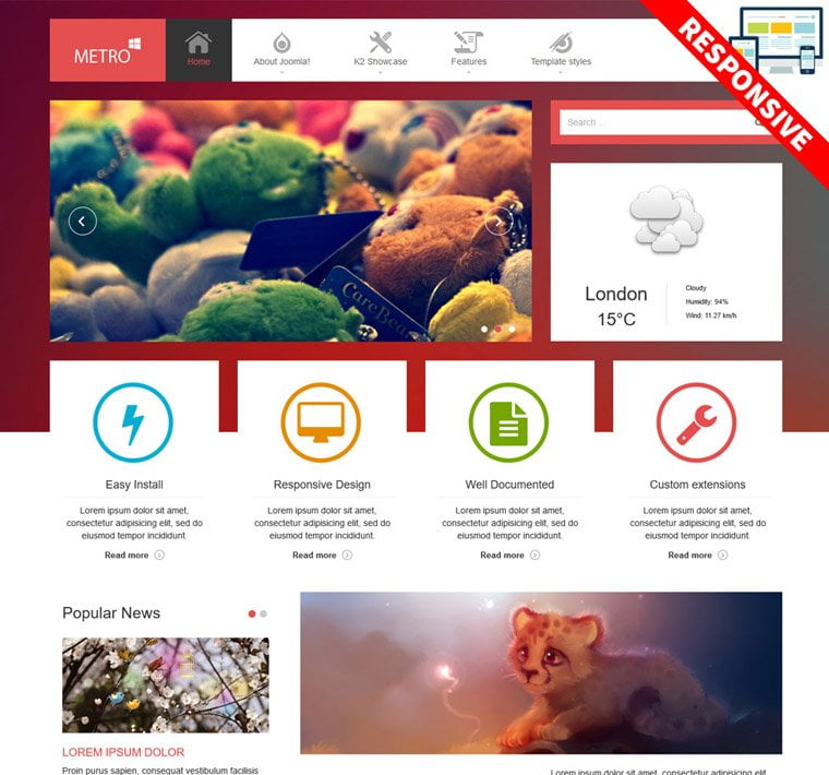 Metro Joomla Template - Joomla Templates and Extensions Provider