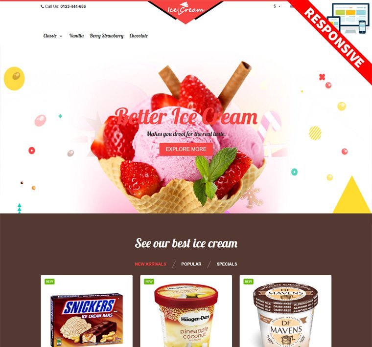 Ice Cream Theme - Prestashop Themes and Modules Provider