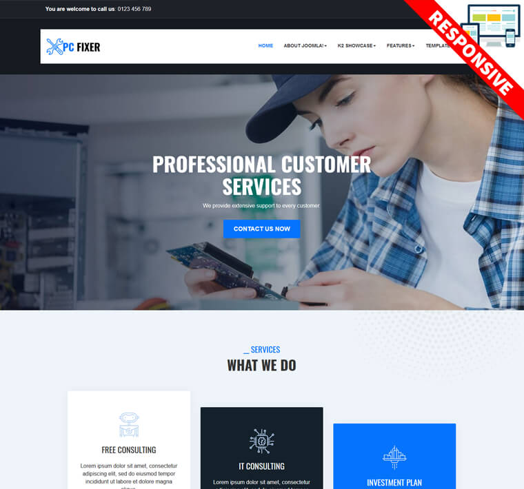 Pcfixer Template - Joomla Templates and Extensions Provider